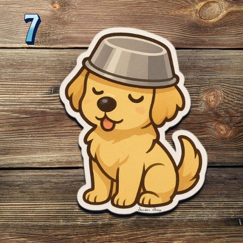 Golden Retriever Sticker Pack | Chibi Puppy Vinyl Decals - Etsy