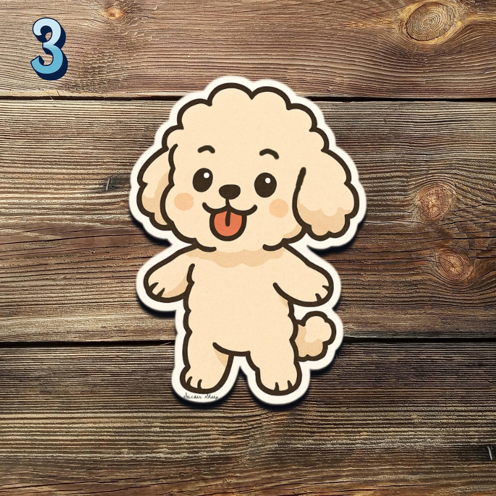 Poodle Sticker Pack – Cute Chibi Poodle Dog Vinyl Decals | Kawaii Puppy ...