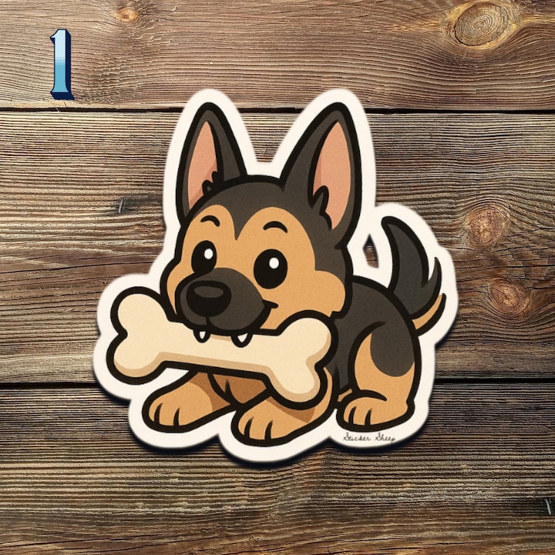 German Shepherd Sticker Pack | Chibi GSD Vinyl Decals - Etsy