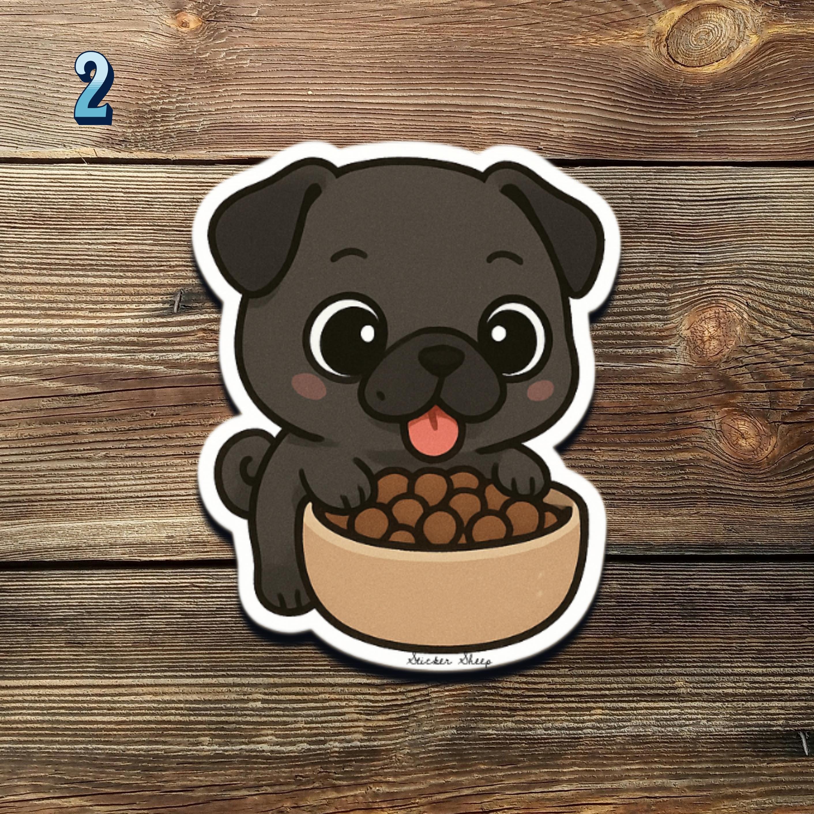 Kawaii Black Pug Stickers | Waterproof Vinyl Decals - Etsy