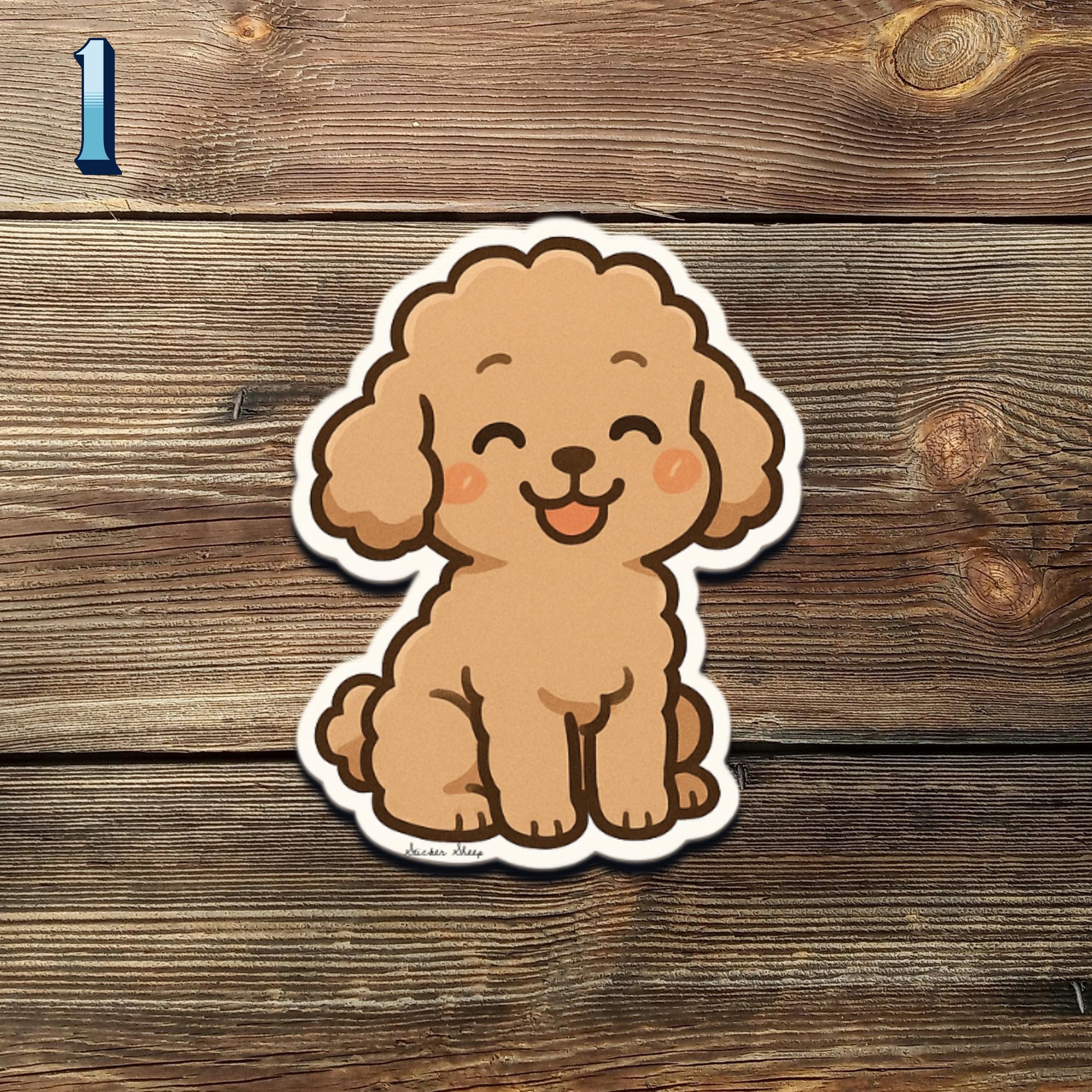Poodle Sticker Pack – Cute Chibi Poodle Dog Vinyl Decals | Kawaii Puppy ...