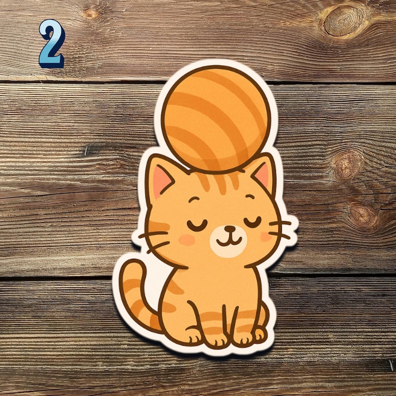 Orange Tabby Cat Sticker Set – Kawaii Cute Cat Stickers for Laptop ...