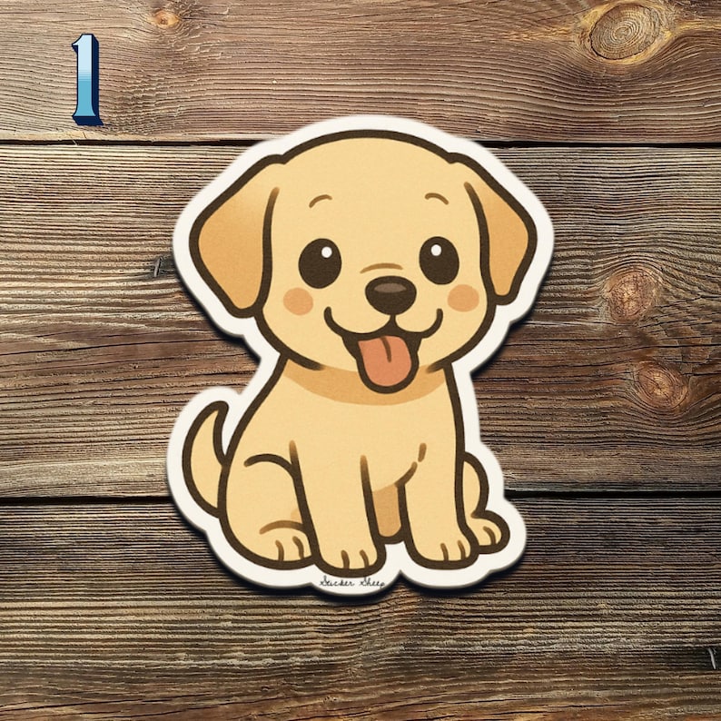 Labrador Retriever Sticker Pack – Yellow Lab Vinyl Decals With Puppy ...