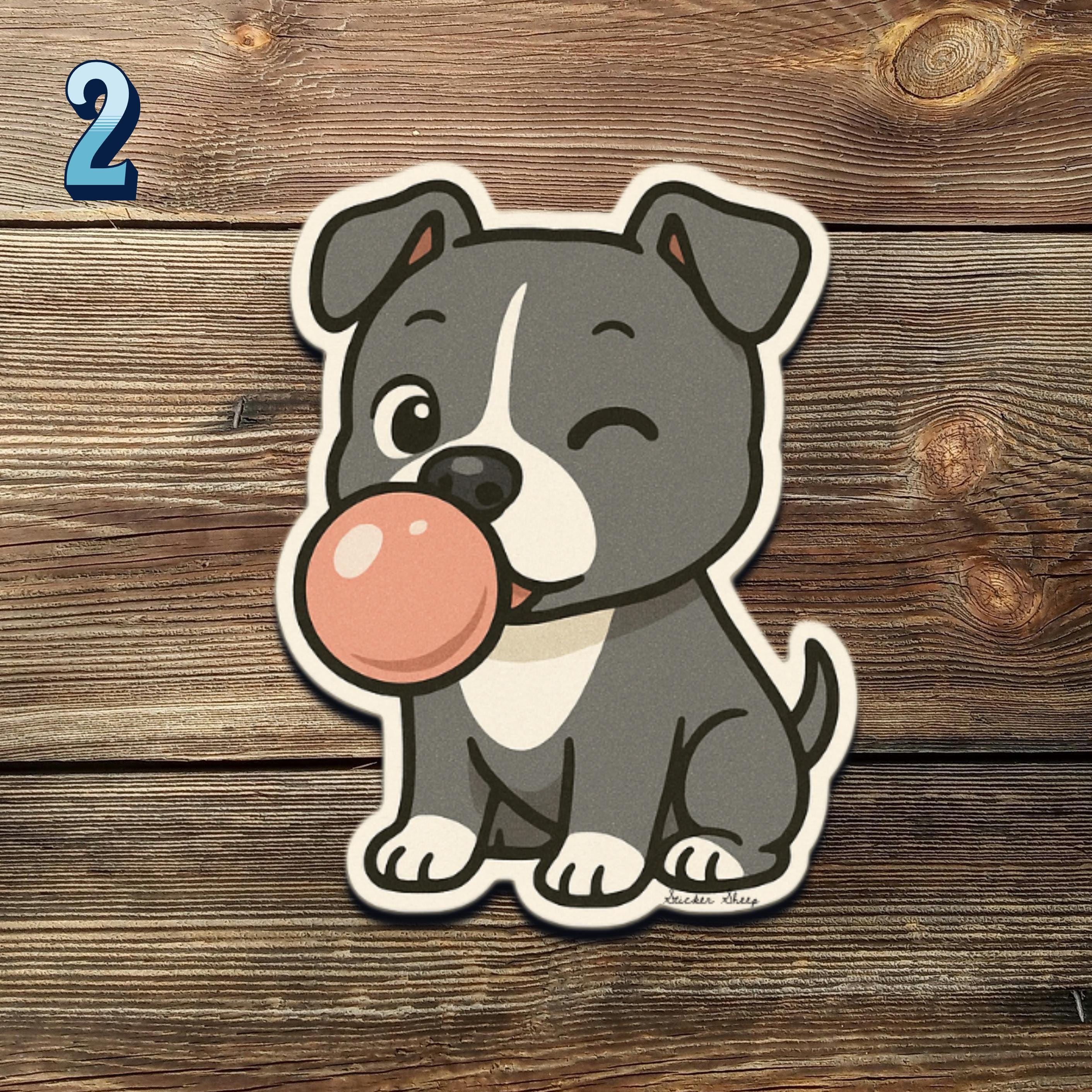 Pitbull Sticker Pack – Cute Kawaii Pit Bull Decals | Chibi Dog Stickers ...