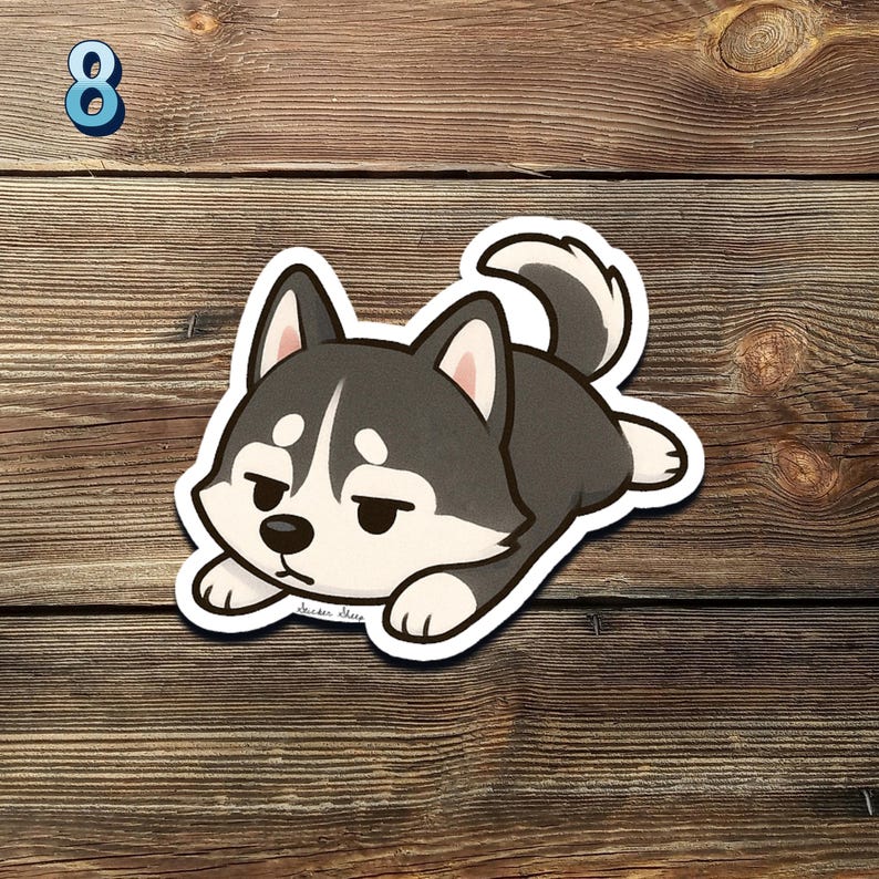 Husky Dog Vinyl Sticker Set – Kawaii Puppy Expressions Collection - Etsy