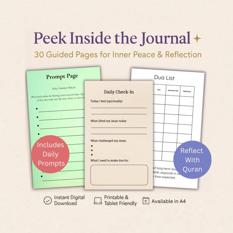 Islamic Journal | 30 Printable PDF | Islamic Study & Reflection | Dua ...