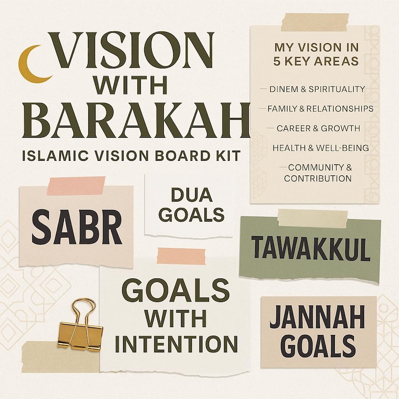 Islamic Vision Board Kit: Muslim Goal Planner (digital PDF) - Etsy