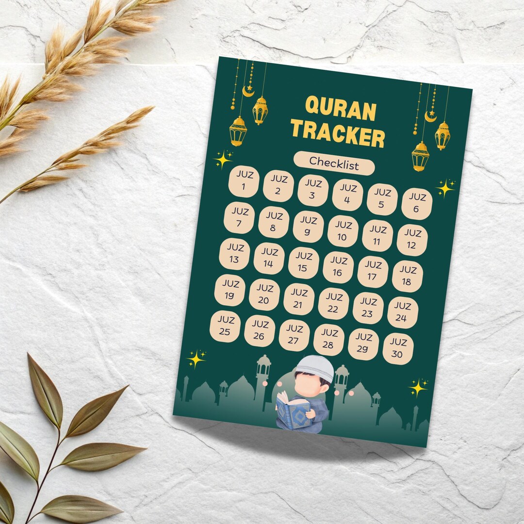 Kids Quran Tracker Printable, Ramadan Chart (A4 PDF File) - Etsy UK
