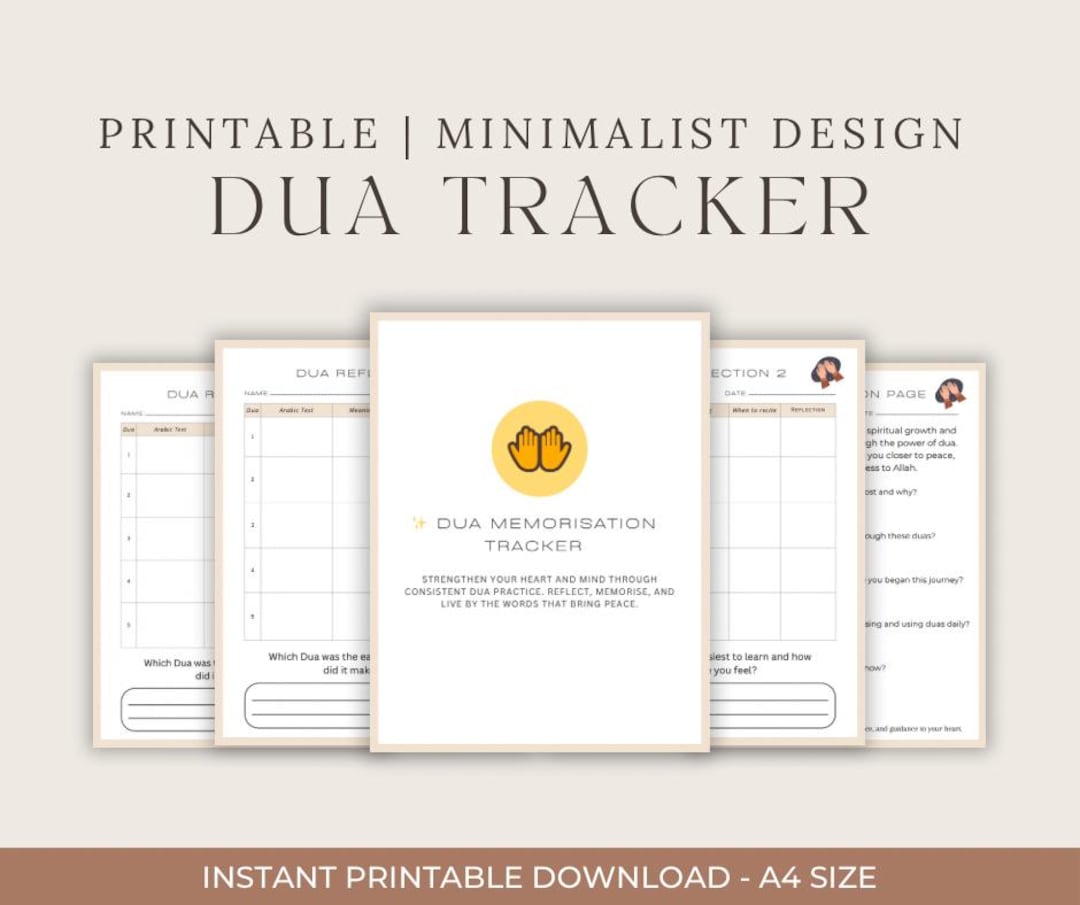 Printable Quran & Dua Tracker, Muslim Digital Planner (PDF) - Etsy