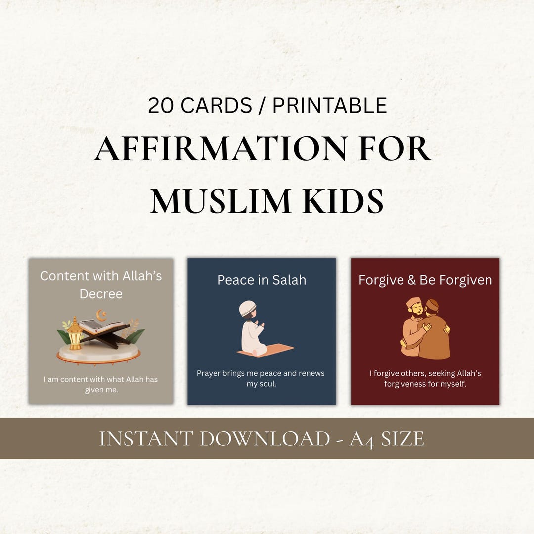 Islamic Affirmation Posters — 20 A4 Printable Positive Affirmations for ...
