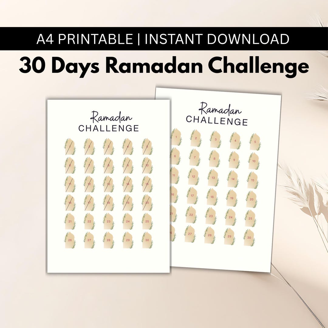 Ramadan Fasting Tracker Printable, 30-day Challenge (PDF) - Etsy
