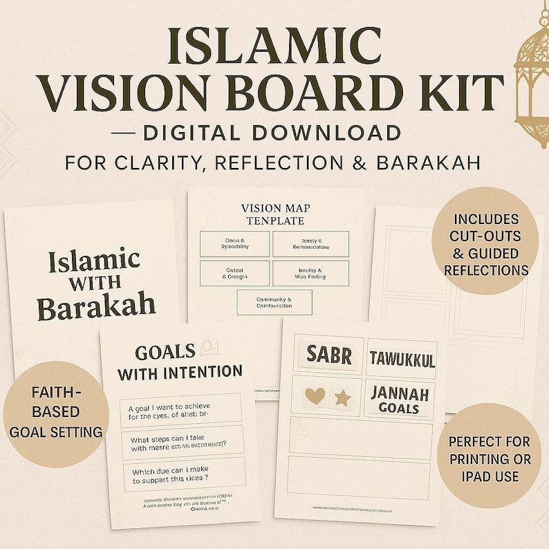 Islamic Vision Board Kit: Muslim Goal Planner (digital PDF) - Etsy