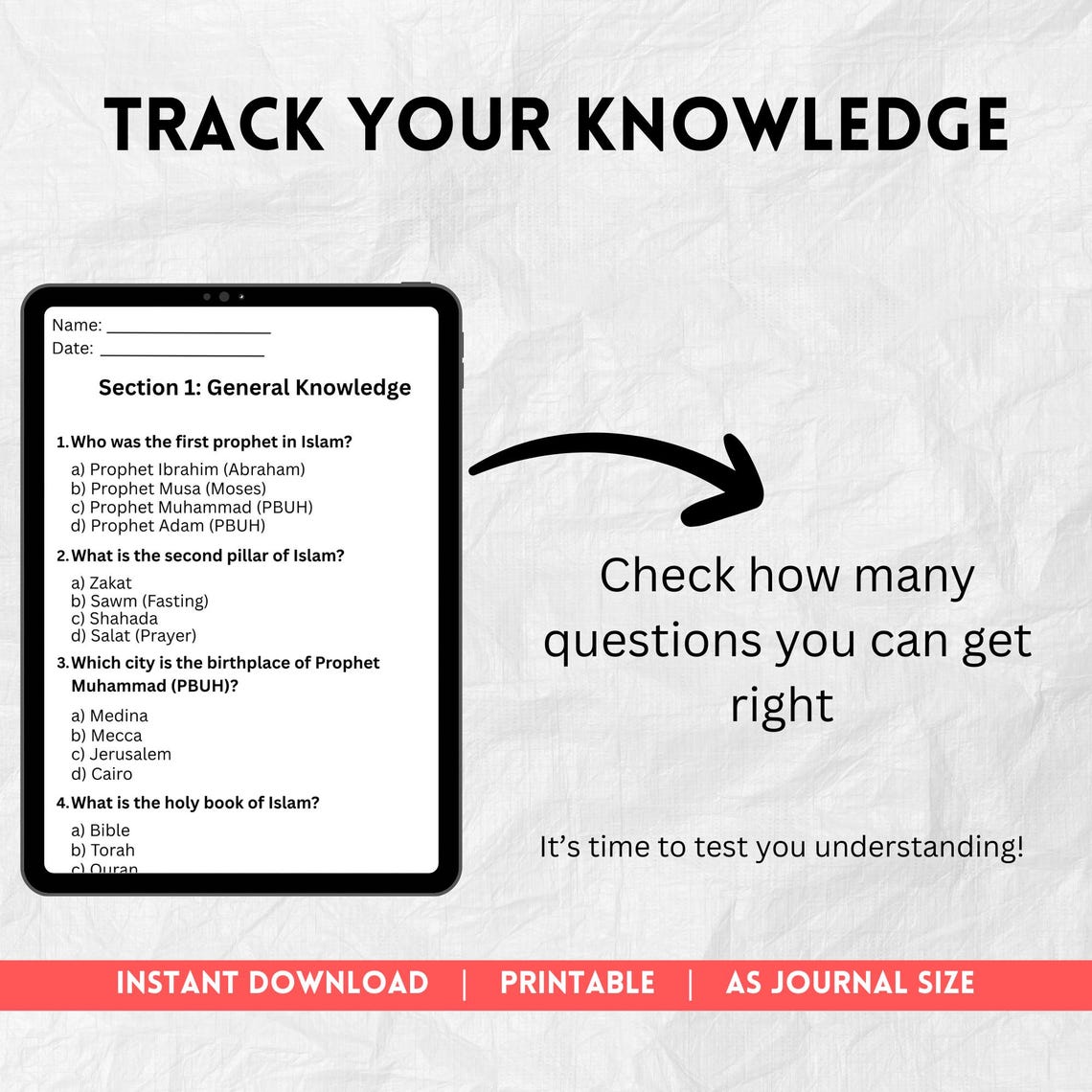 Kid Islamic Trivia Printable | Fun Islamic Quiz Game for Children ...