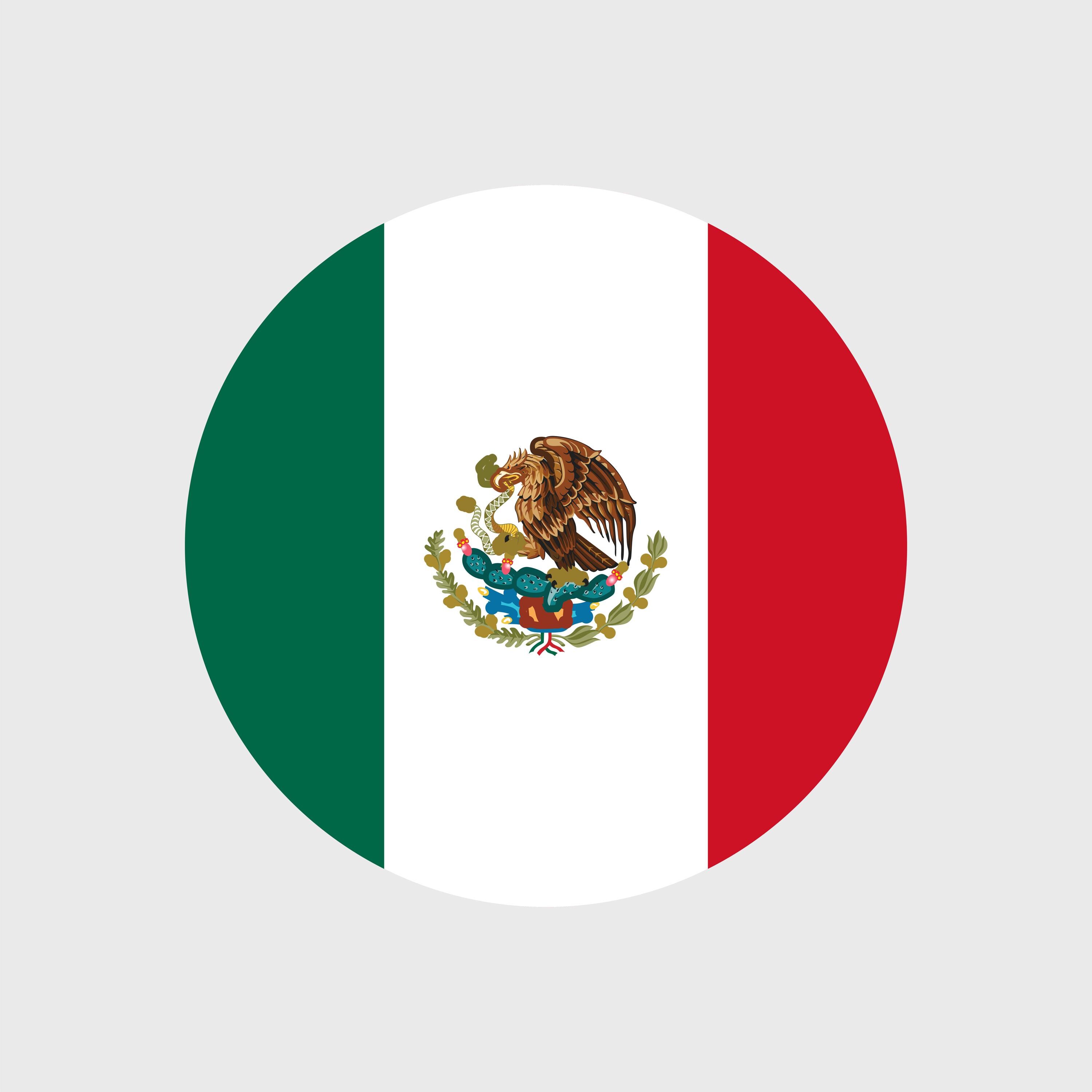 Mexican Flag Embroidery Design. Mexico Flag Round Button. Gulf Mexico ...