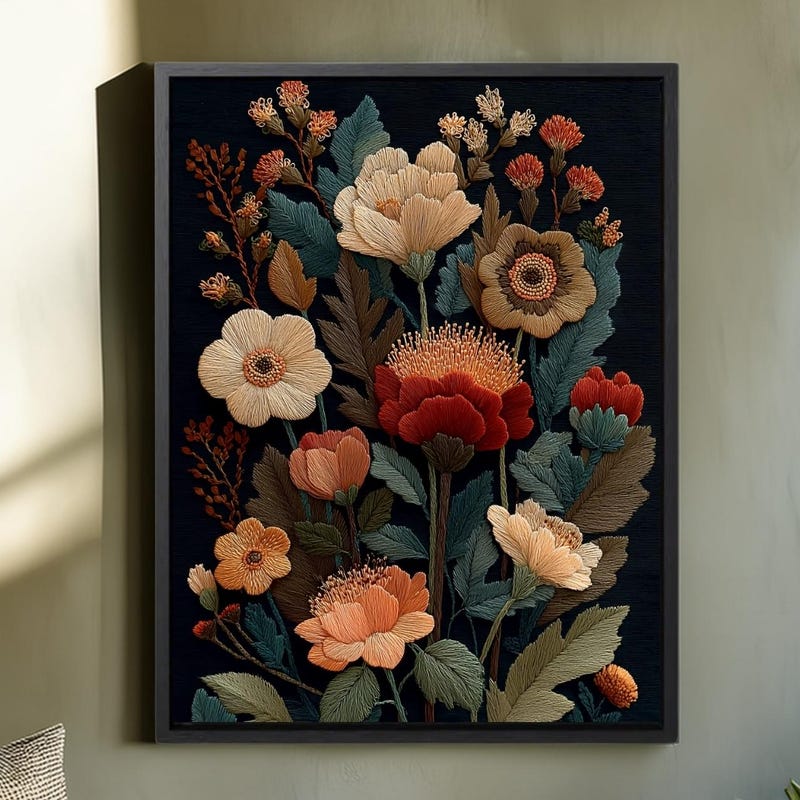 Embroidered Wall Art - Etsy