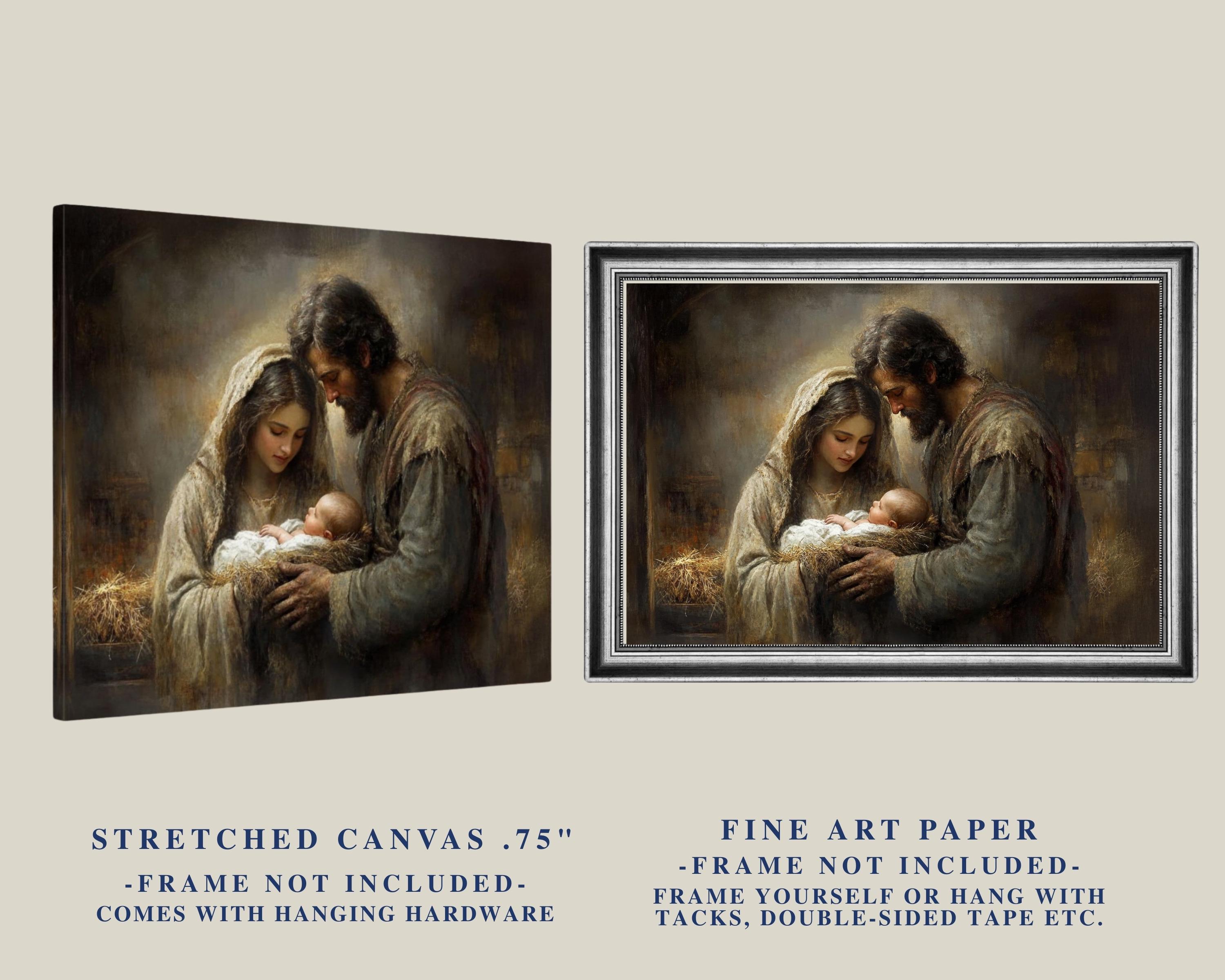 Holy Family Nativity Art Print, Vintage Christmas Religious Wall Decor ...