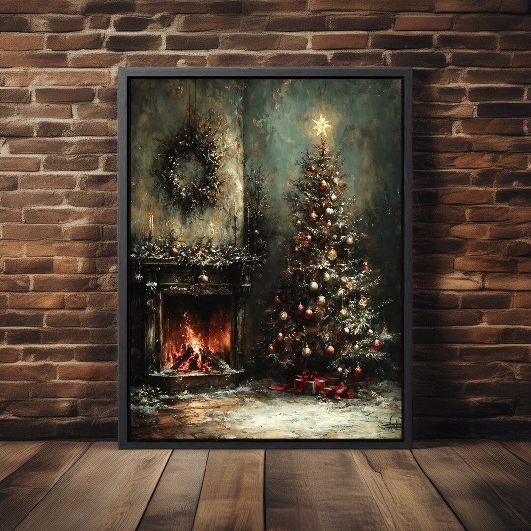 Gothic Christmas Tree Art Print, Dark Victorian Holiday Decor, Moody ...