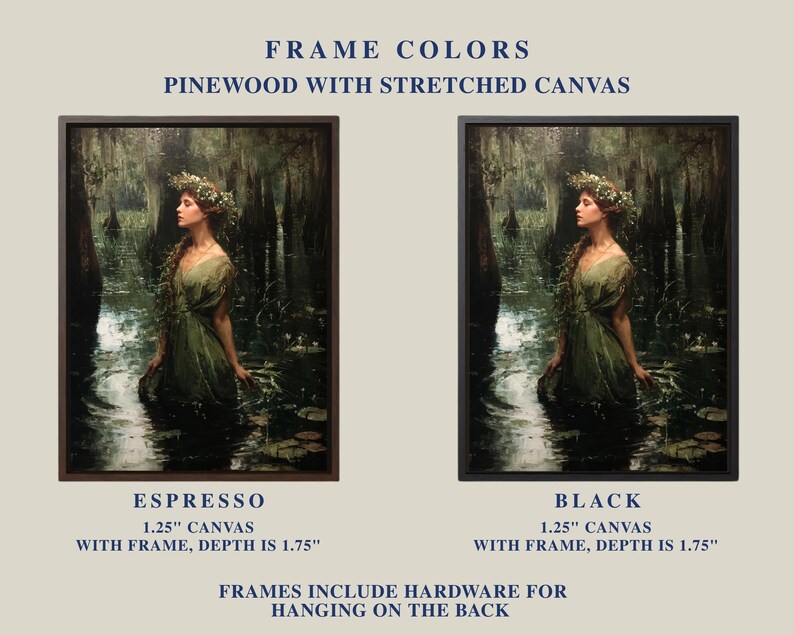 Mystical Swamp Goddess Art Print, Ethereal Female Spirit in Dark Pond ...