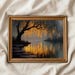 Enchanted Willow Tree Fairy Lights Art Print, Moody Magic Lake ...