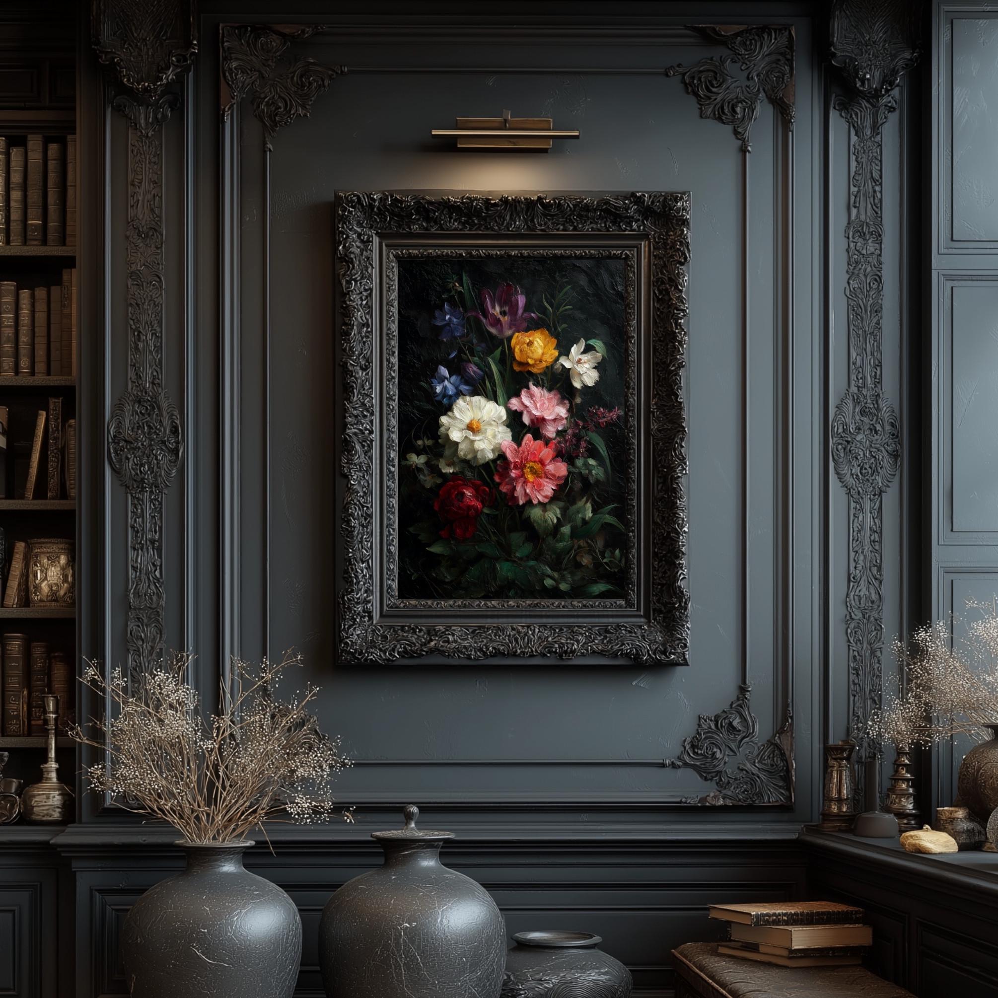 Vintage Dark Floral Print: Moody Dutch Still Life, Gothic Cottagecore ...