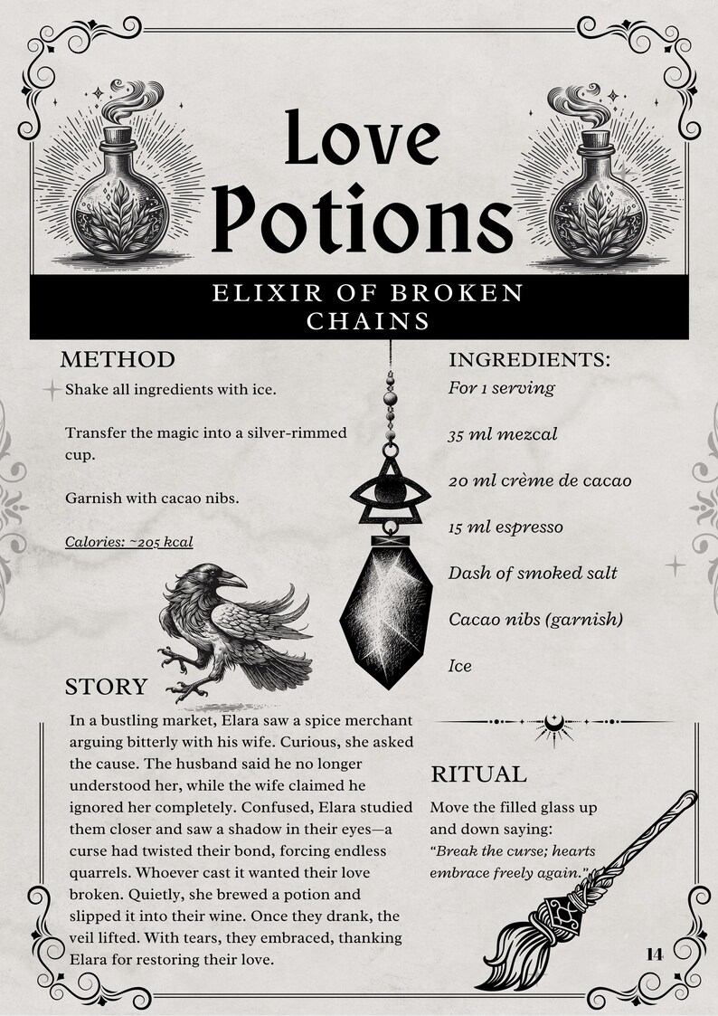 Love Potion Cocktail Recipe Book: Witchy Halloween Drinks (digital ...