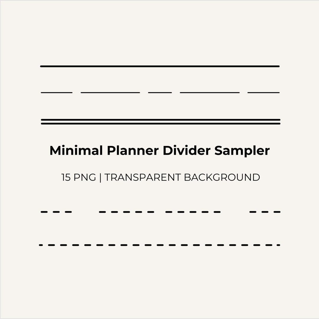Minimal Planner Divider Sampler | Simple Line Dividers PNG | Clean ...