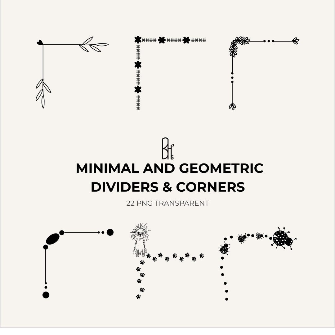 Minimal Corner Dividers PNG – Clean Geometric Page Corners for Planners ...