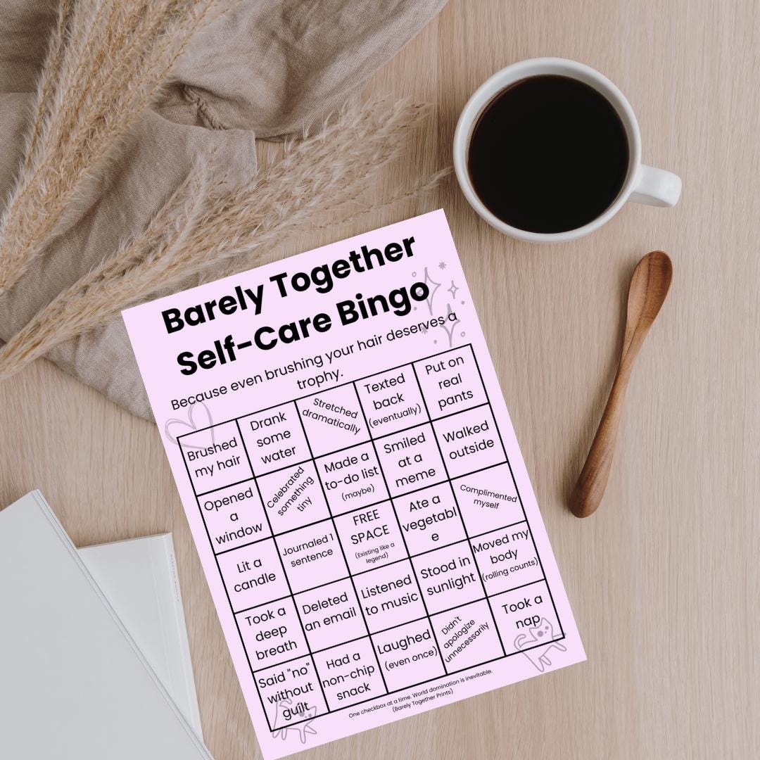 Self-care Bingo Printable | Funny Digital Download | Mental Health ...