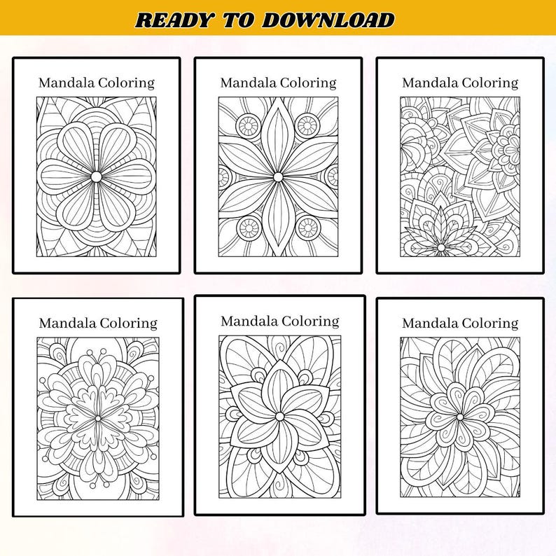 Mandala Coloring Book Worksheet Set: 50 Printable Pages (PDF & Canva ...