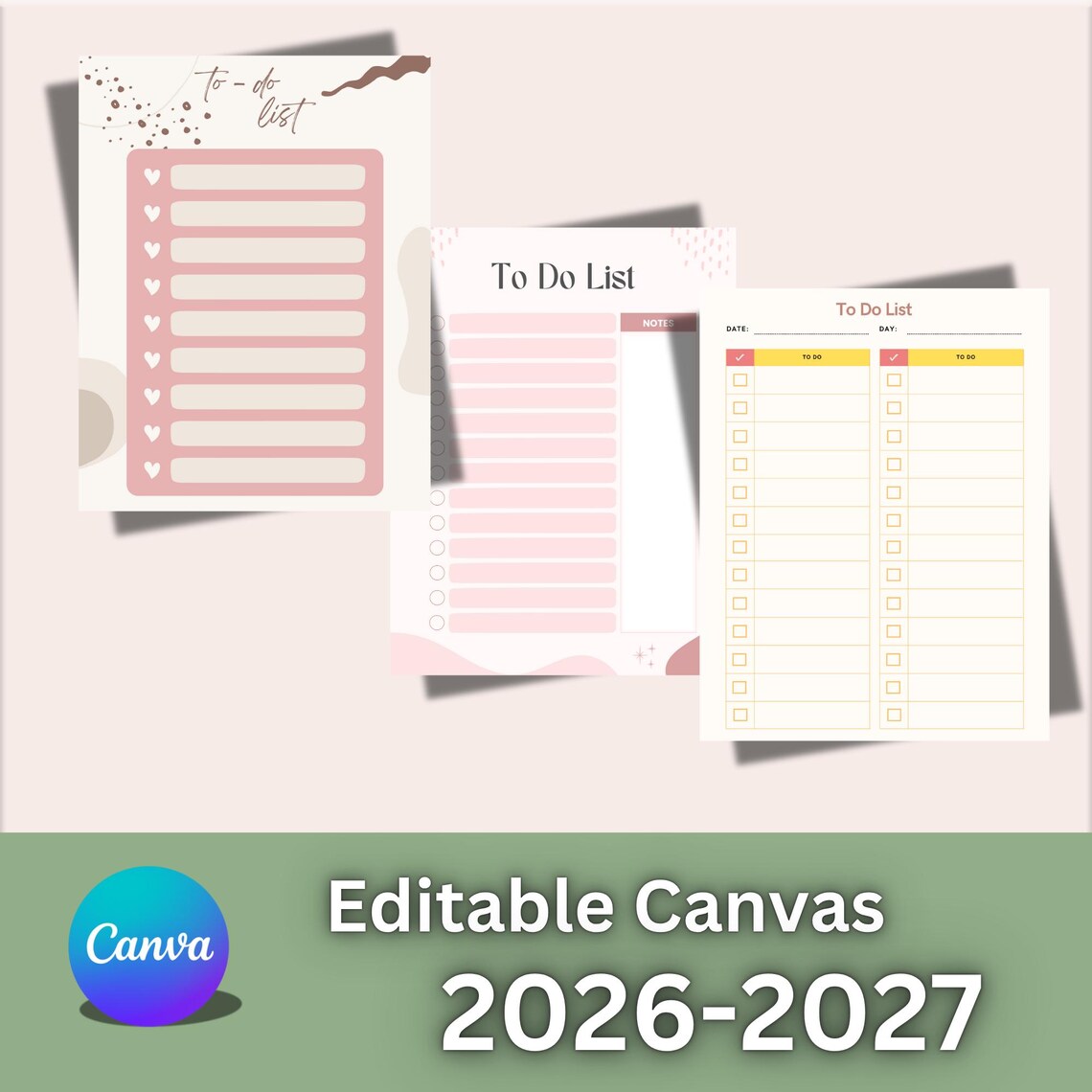 Printable To-do List Notebook: Minimalist Task Planner (canva Editable ...