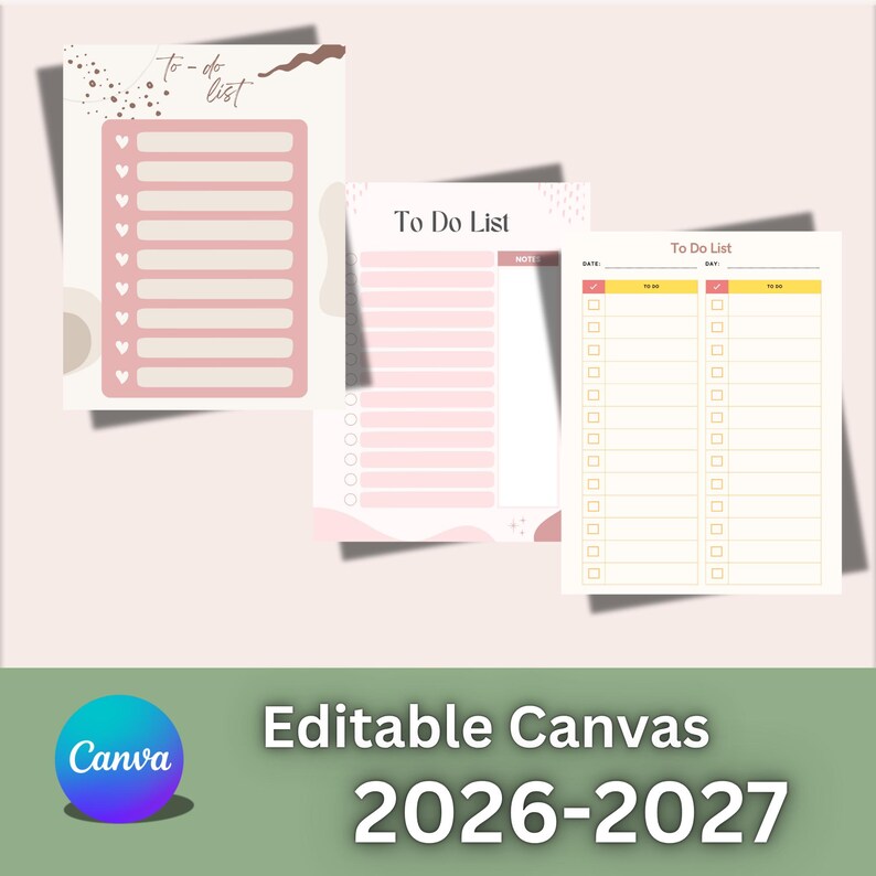 Printable To-do List Notebook: Minimalist Task Planner (canva Editable ...