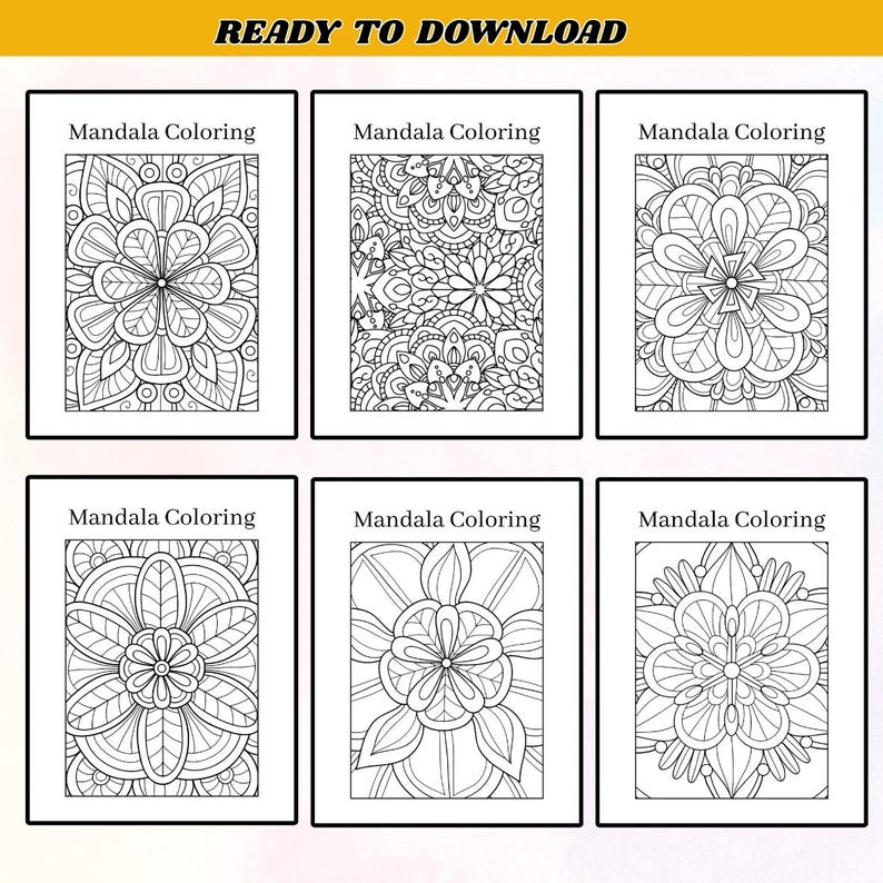 Mandala Coloring Book Worksheet Set: 50 Printable Pages (PDF & Canva ...