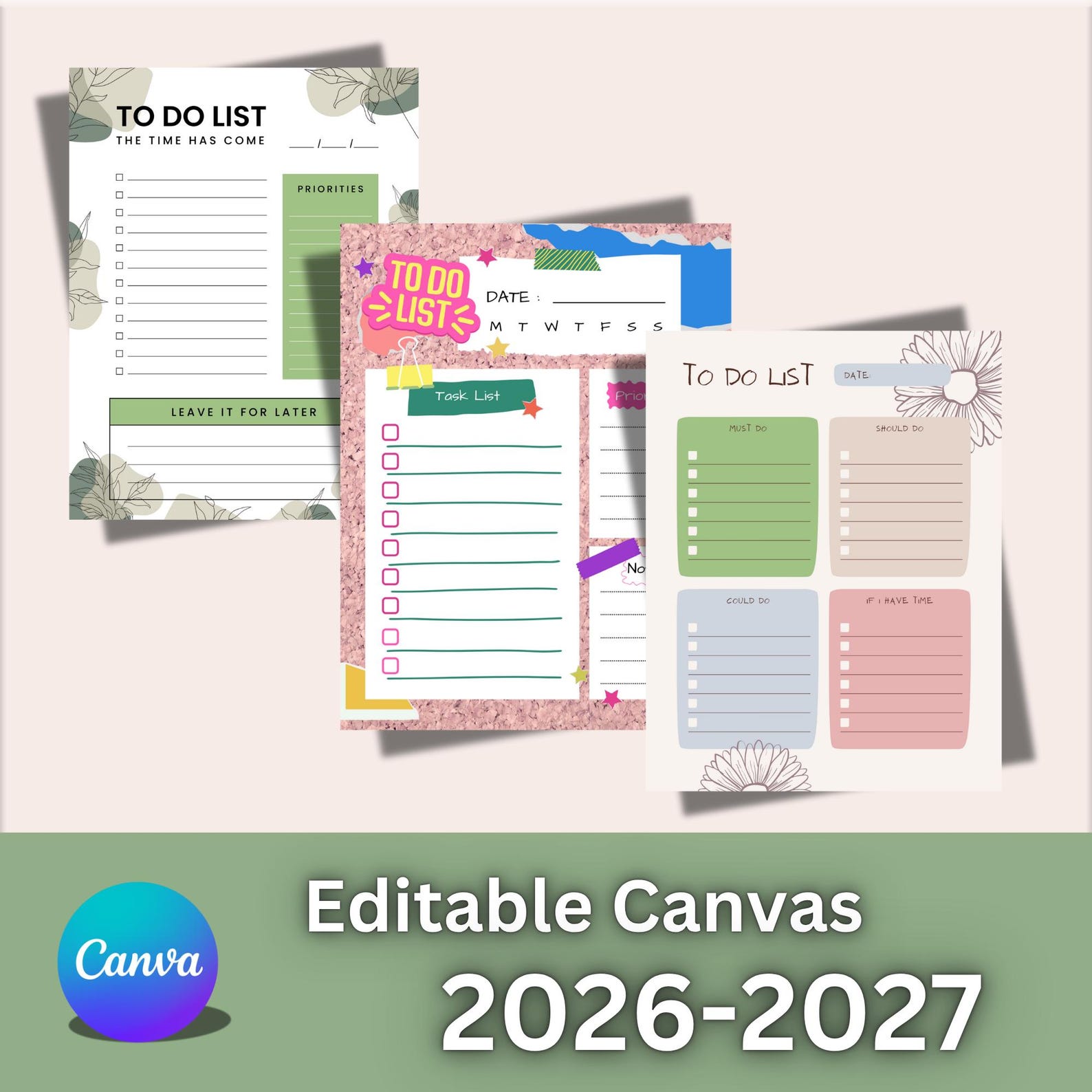 Printable To-do List Notebook: Minimalist Task Planner (canva Editable ...