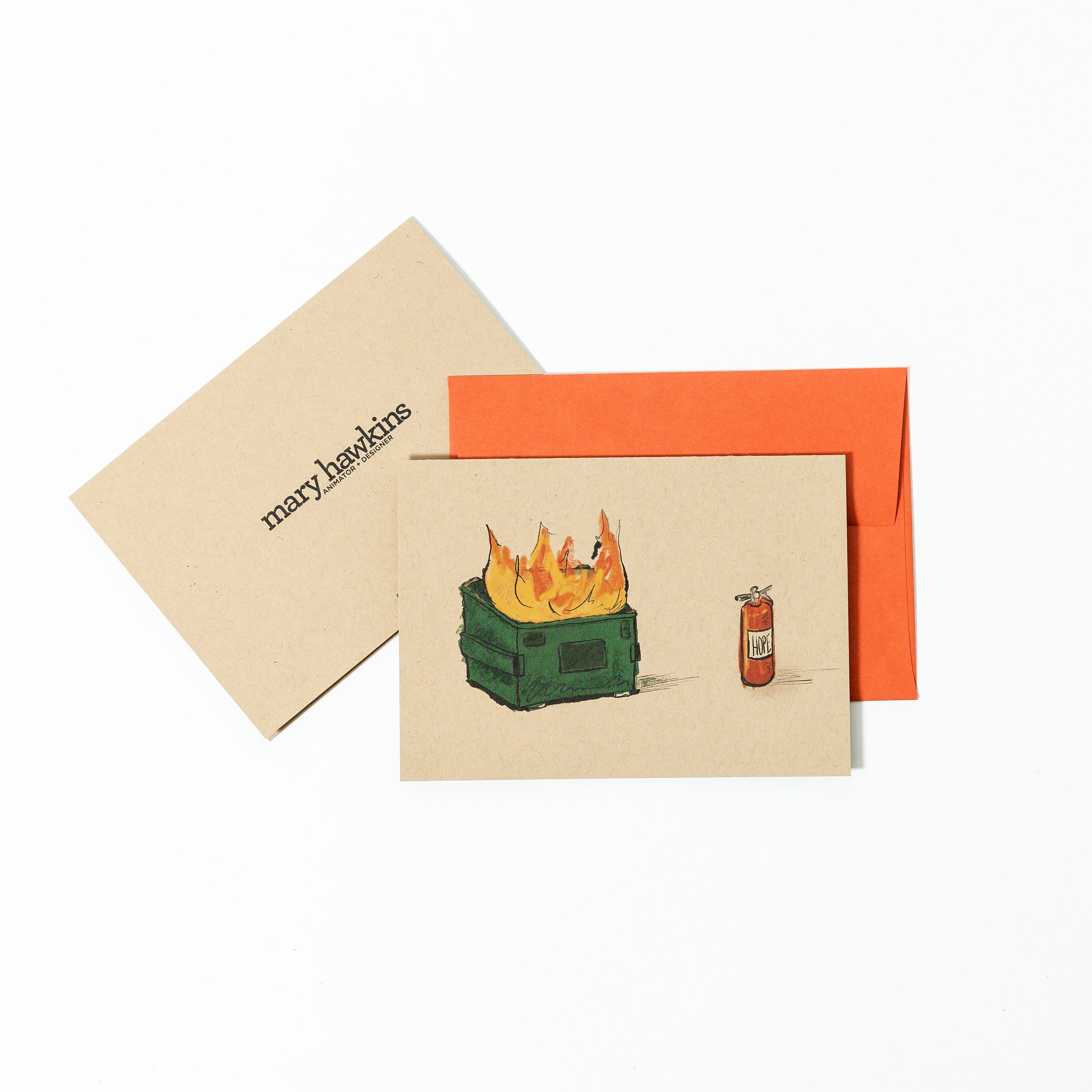 Dumpster Fire card with a fire extinguisher. A funny & | Etsy