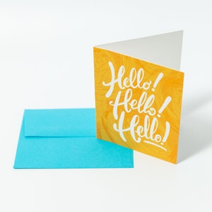 Hello Hello Hello A Cheerful Sunny Floral Greeting Card - Etsy