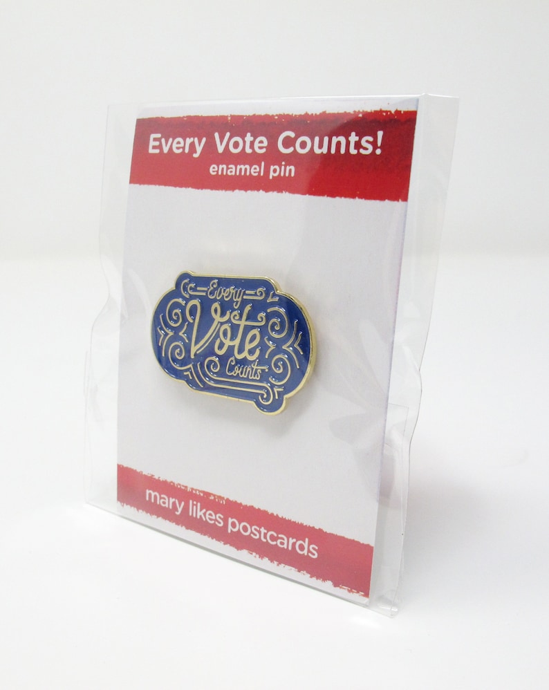 Every Vote Counts enamel pin | Etsy