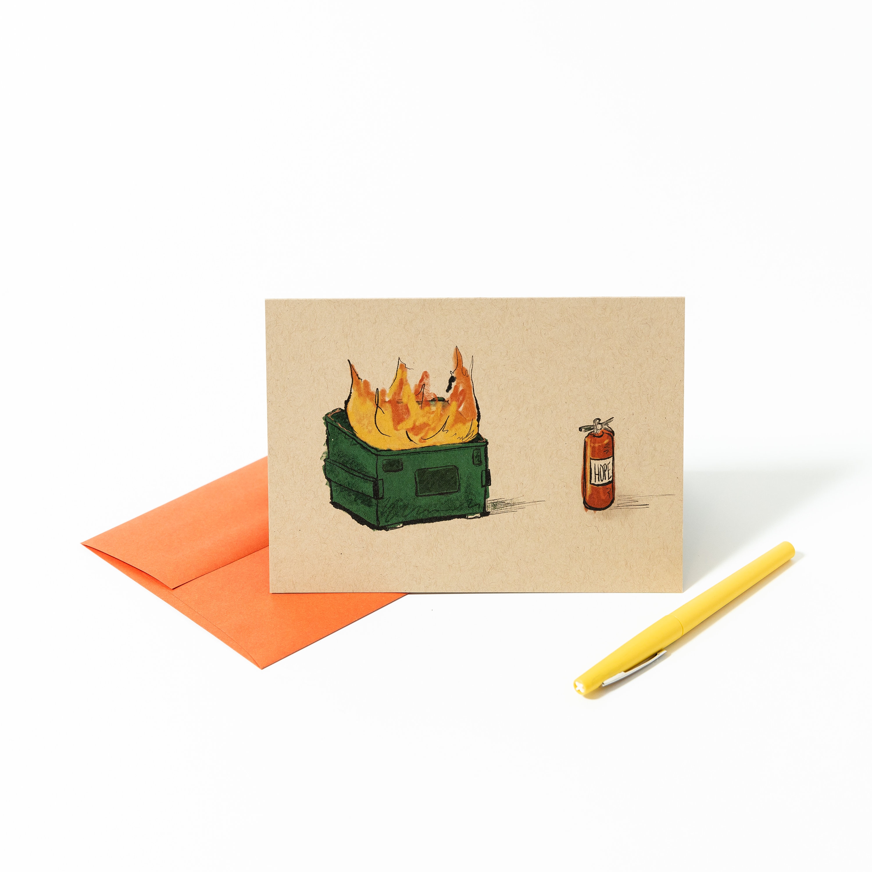 Dumpster Fire card with a fire extinguisher. A funny & - Etsy Nederland