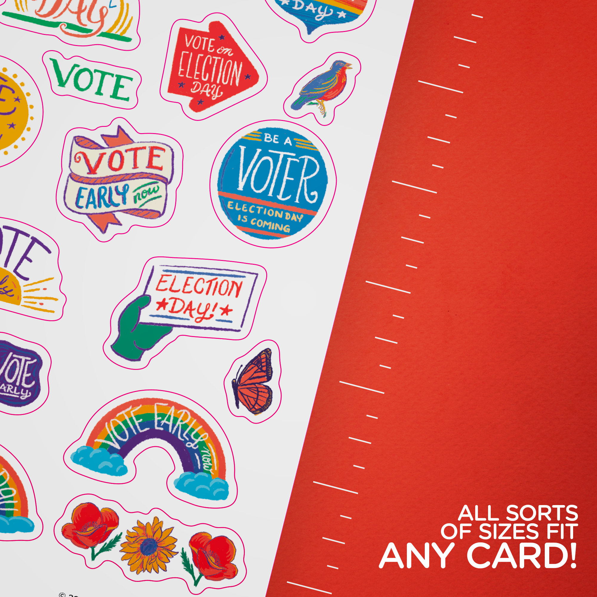 It's Time! Vote Early Now! 23 Adorable Stickers for Your Postcards to ...