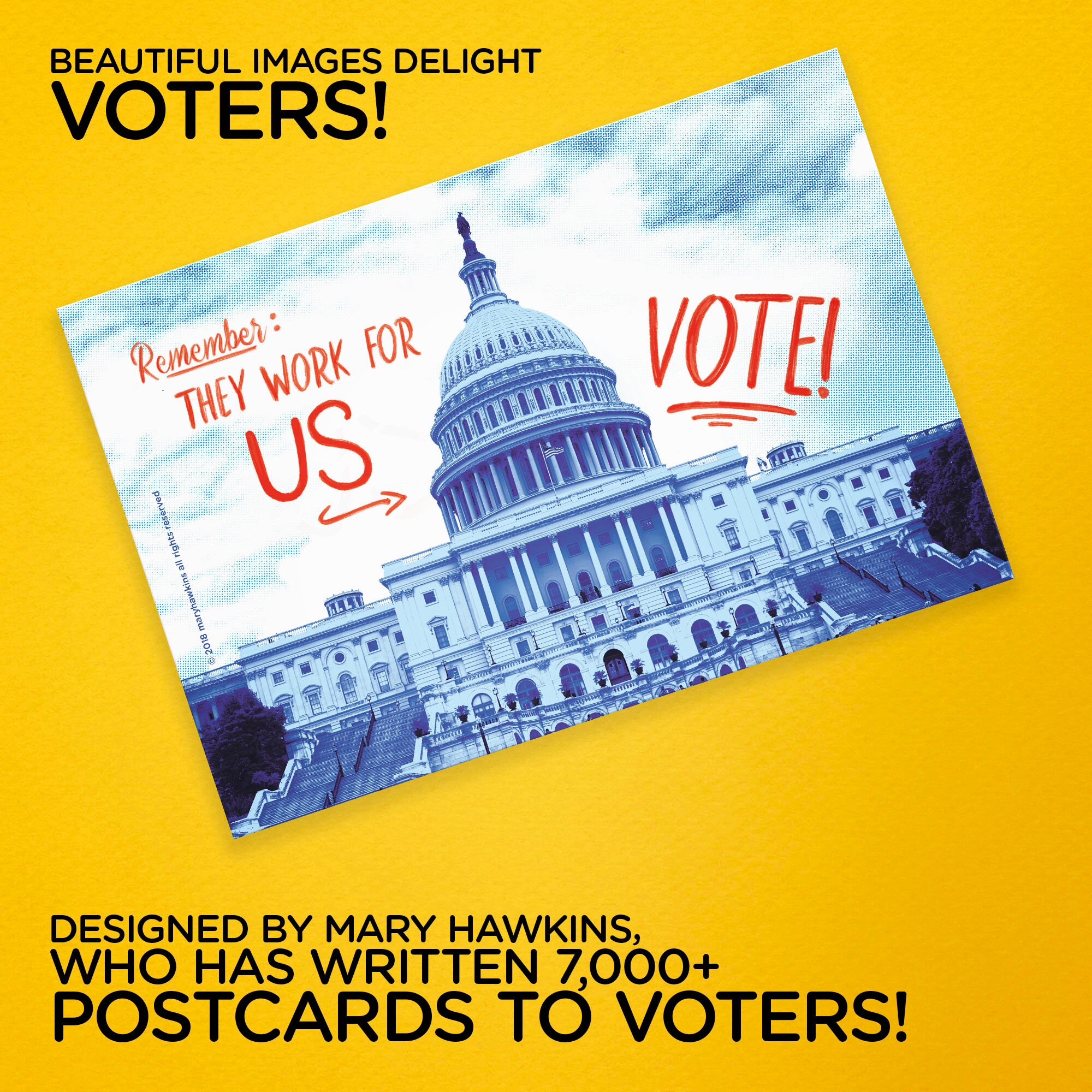 They Work for Us Political Postcards: Set of 100 Vote | Etsy