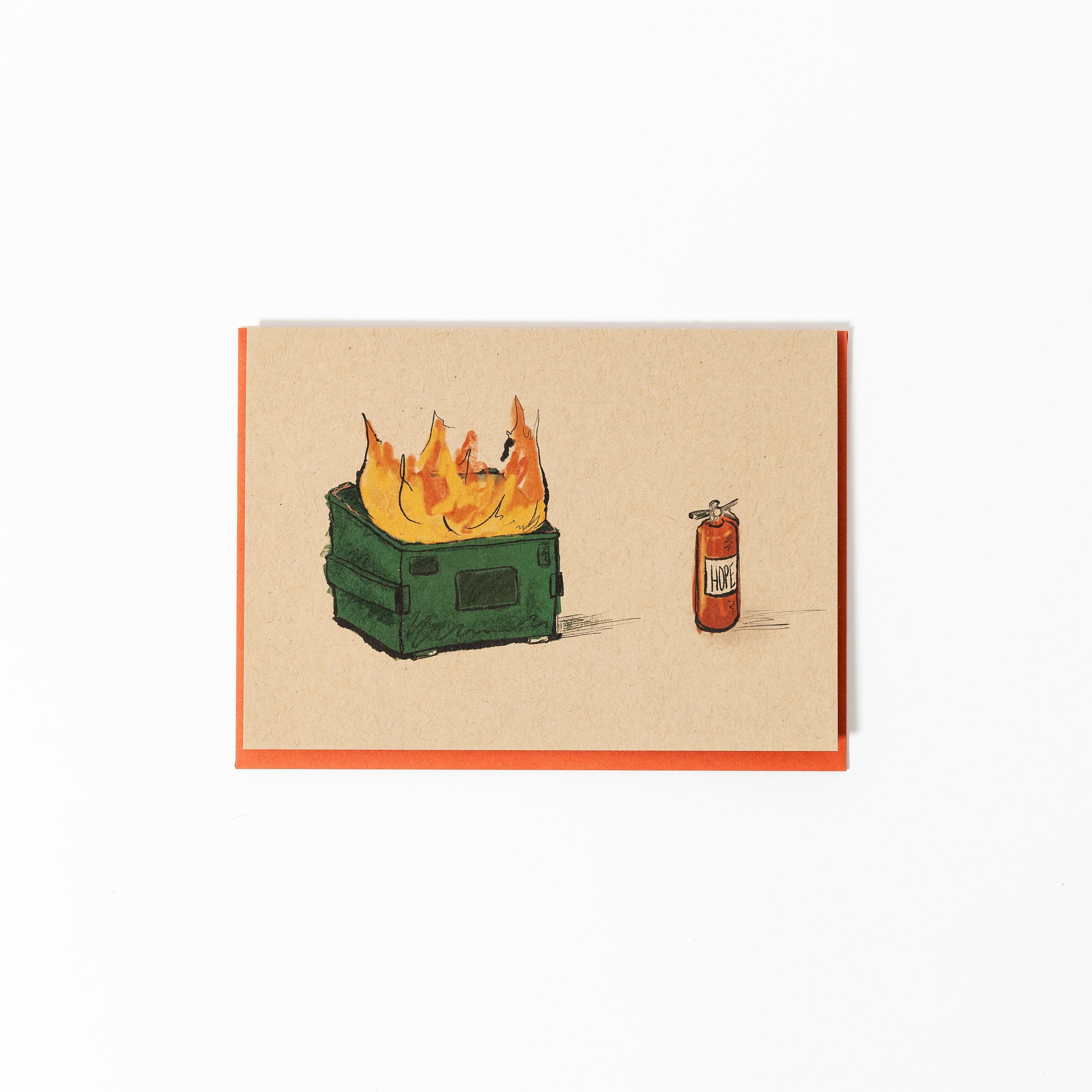Dumpster Fire card with a fire extinguisher. A funny & | Etsy