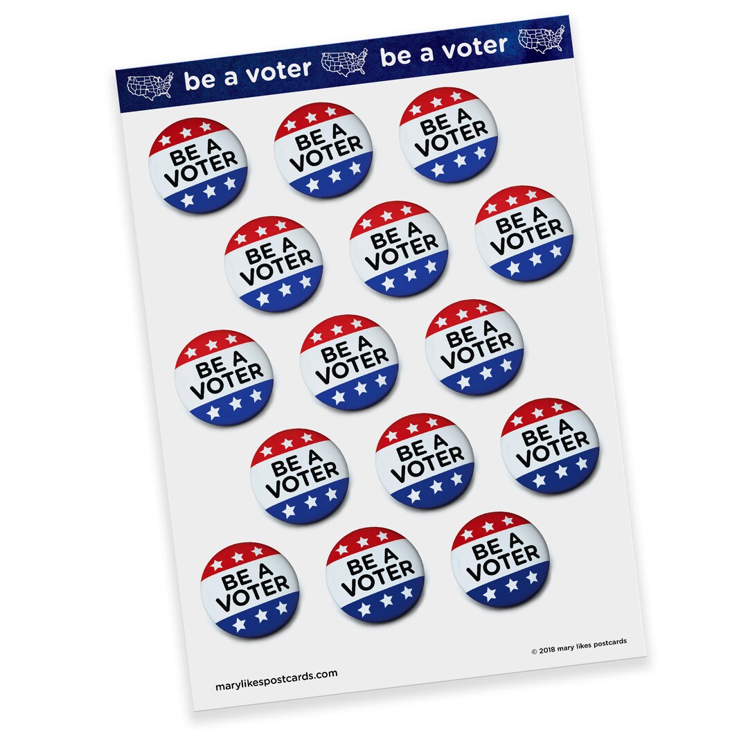Be A Voter Stickers: Political Scrapbooking, Postcarding - 15/sheet - Etsy