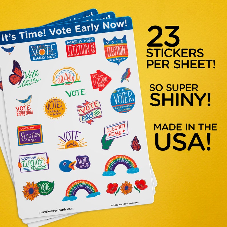 It's Time! Vote Early Now! 23 Adorable Stickers for Your Postcards to ...