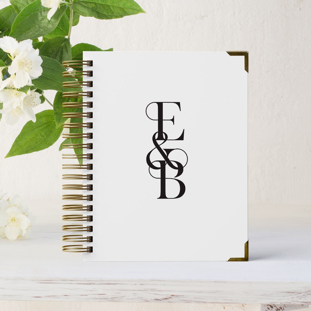 Modern Monogram Custom Wedding Planner Book, Engagement Gift for Bride ...