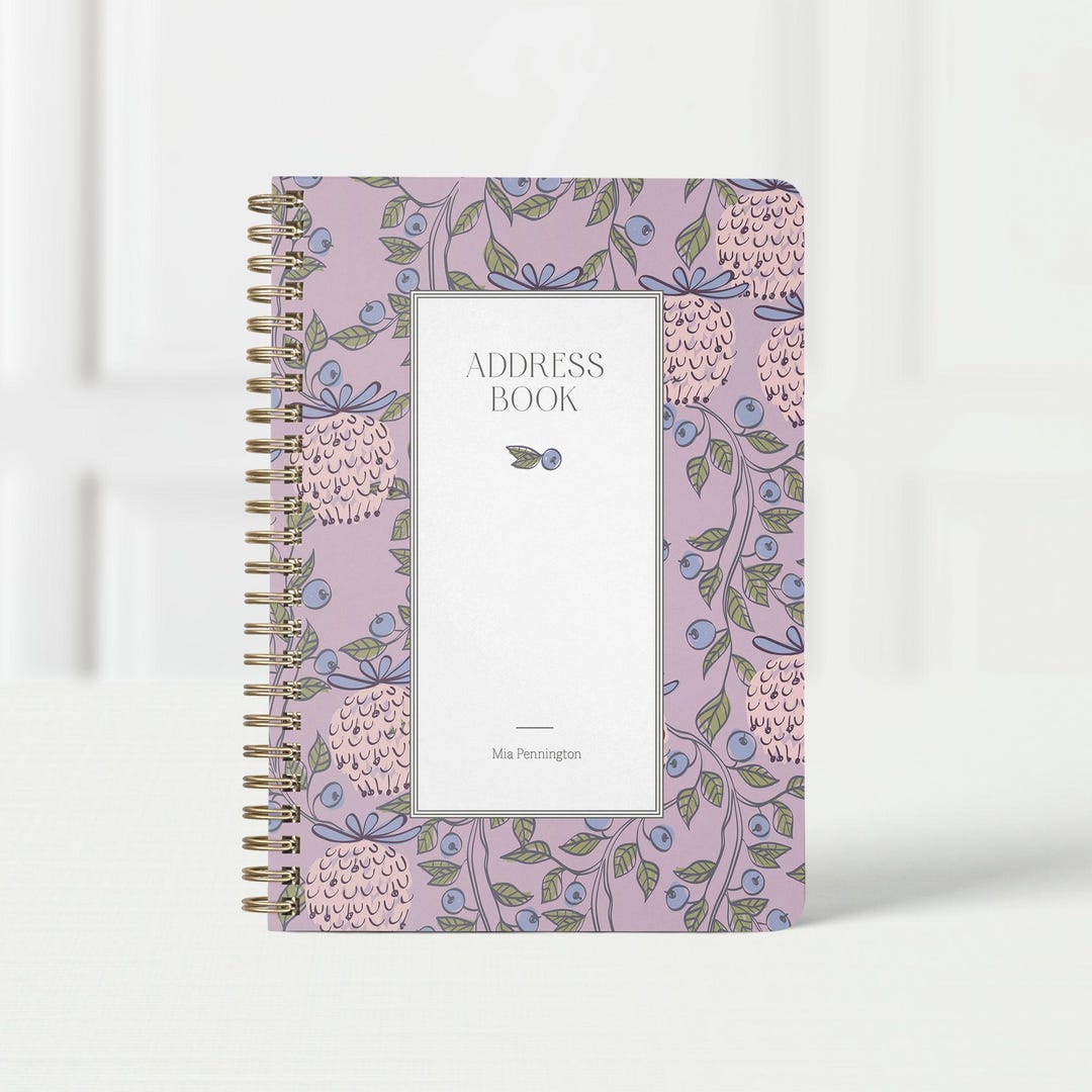 Address Book With Personalized Name, Soft OR Hard Cover Spiral Notebook ...