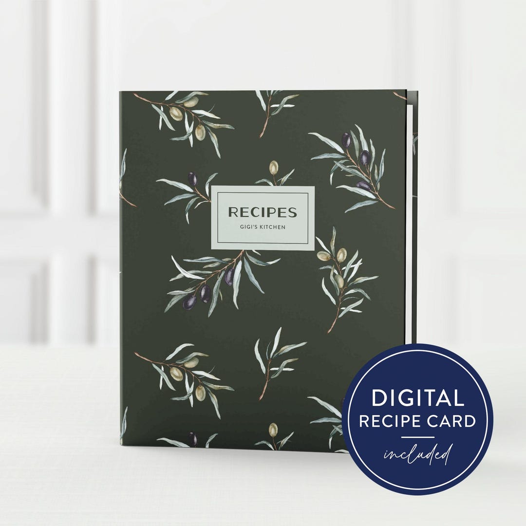 Personalized Recipe Binder With Digital PDF Recipe Cards, Custom 3-ring ...