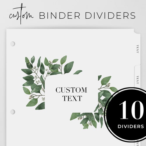 Custom Binder Dividers Printed Index Tabs Personalized With - Etsy