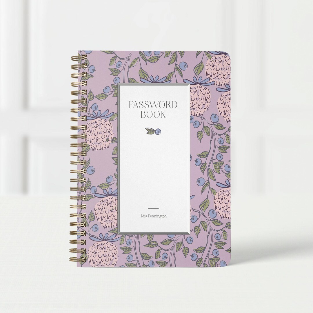 Personalized Password Keeper, Custom Login Notebook With Spiral Binding ...