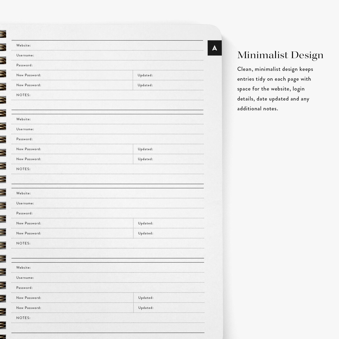 Personalized Password Keeper, Custom Login Notebook With Spiral Binding ...