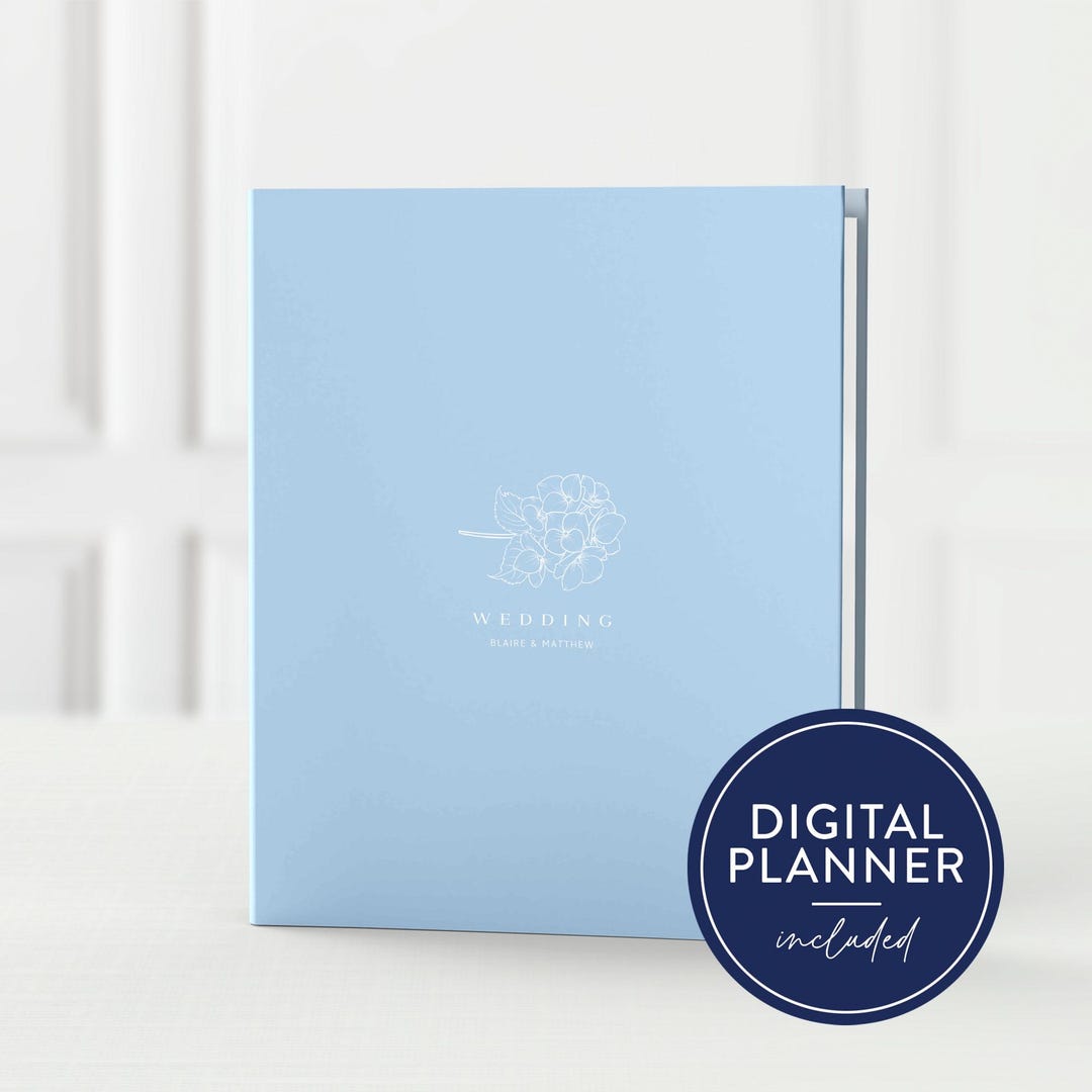 Custom Wedding Planner Binder & Printable Planning Pages, Hydrangea ...