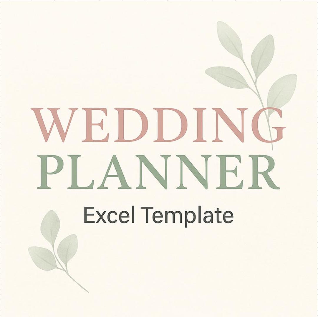 Wedding Planner Excel Template | Fully Editable Bridal Budget ...